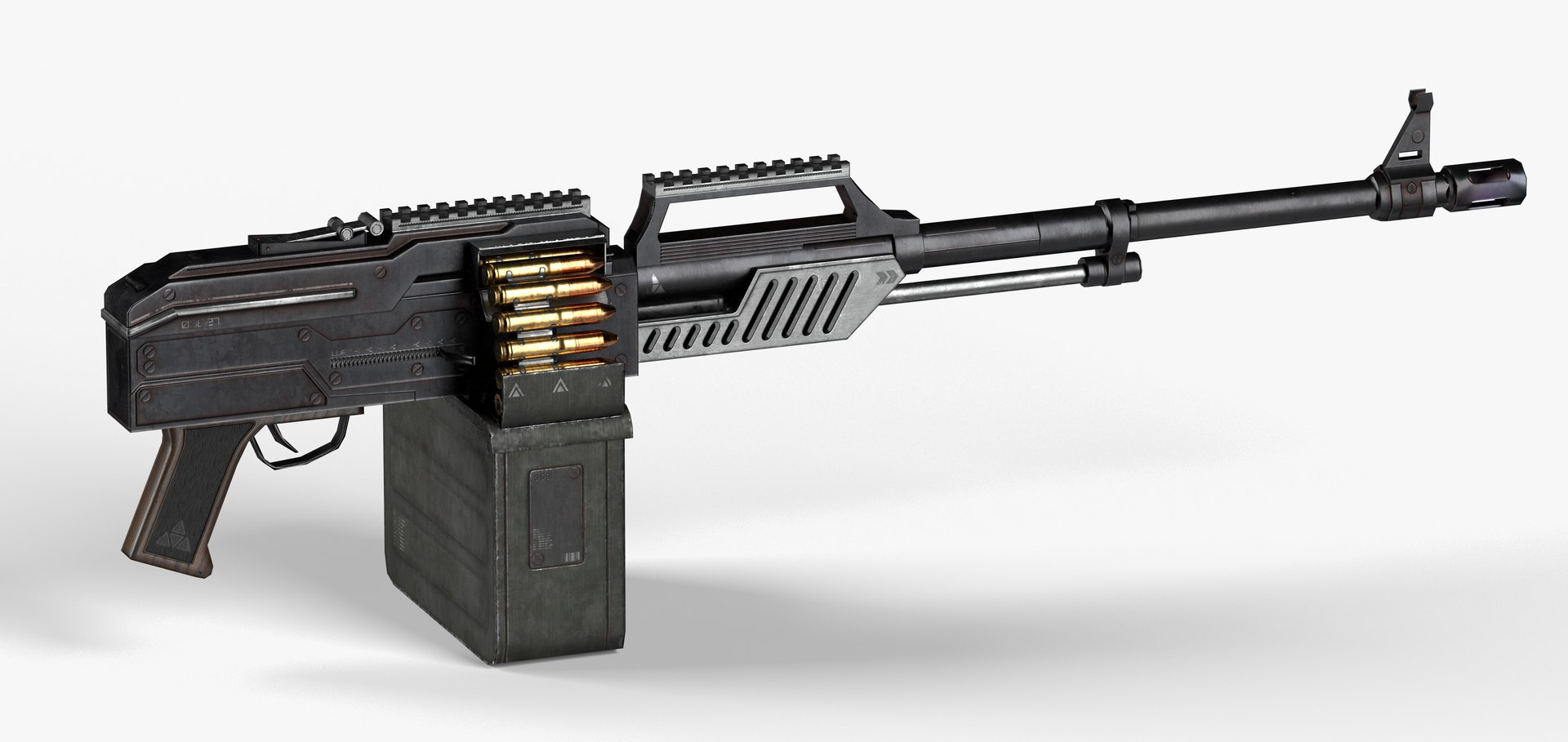 3D Machine Gun RPD AK47 Game Ready - TurboSquid 2047443