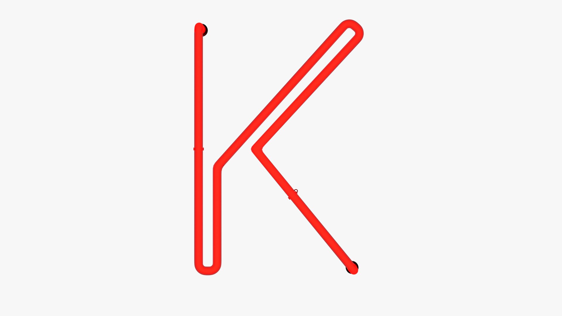 Neon Red Alphabet K Model - TurboSquid 2148074