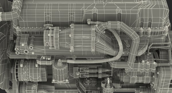 Semi truck turbo diesel engine 3D model - TurboSquid 1292137