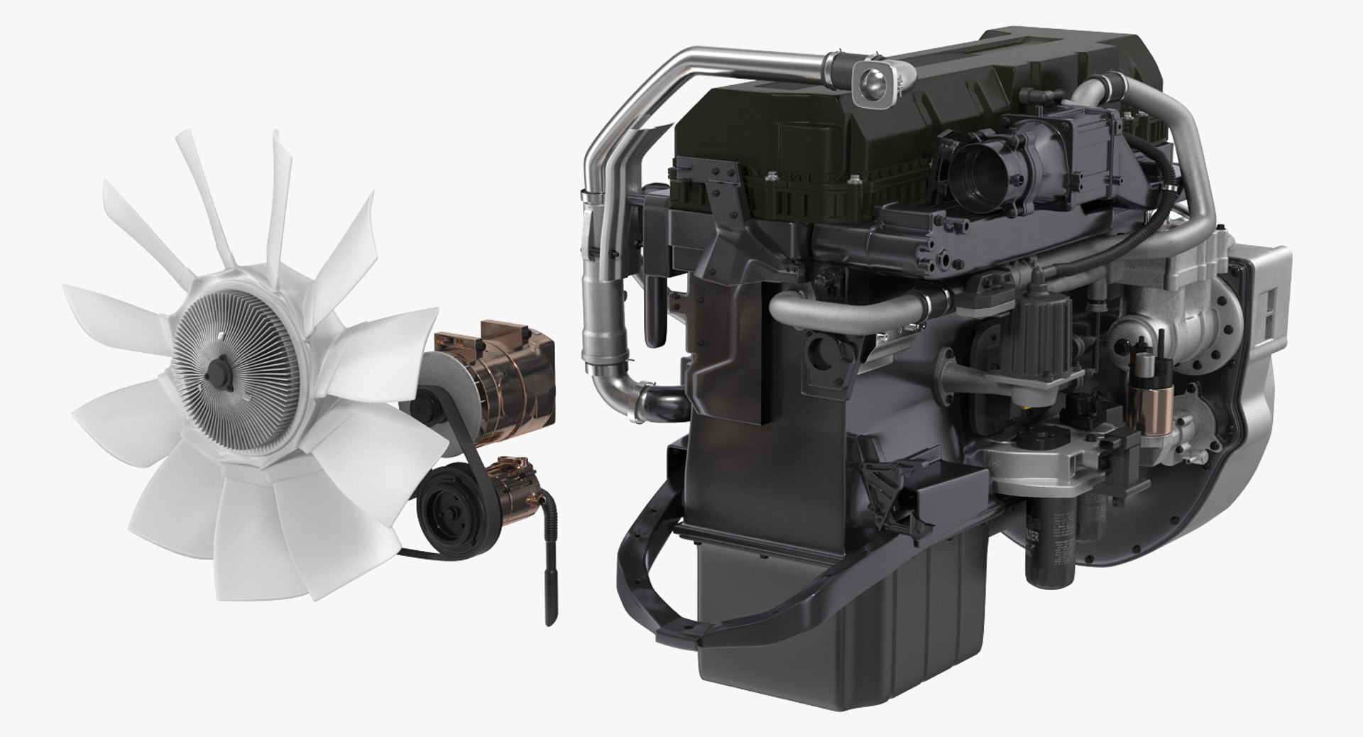 Semi Truck Turbo Diesel Engine 3D Model - TurboSquid 1292137