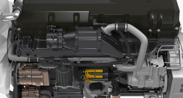 Semi truck turbo diesel engine 3D model - TurboSquid 1292137
