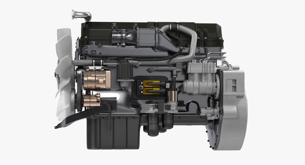 Semi truck turbo diesel engine 3D model - TurboSquid 1292137