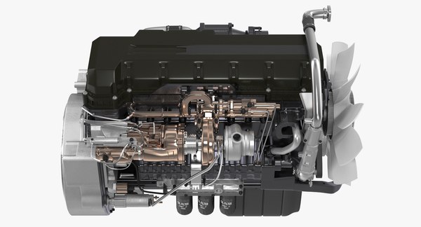 Semi truck turbo diesel engine 3D model - TurboSquid 1292137