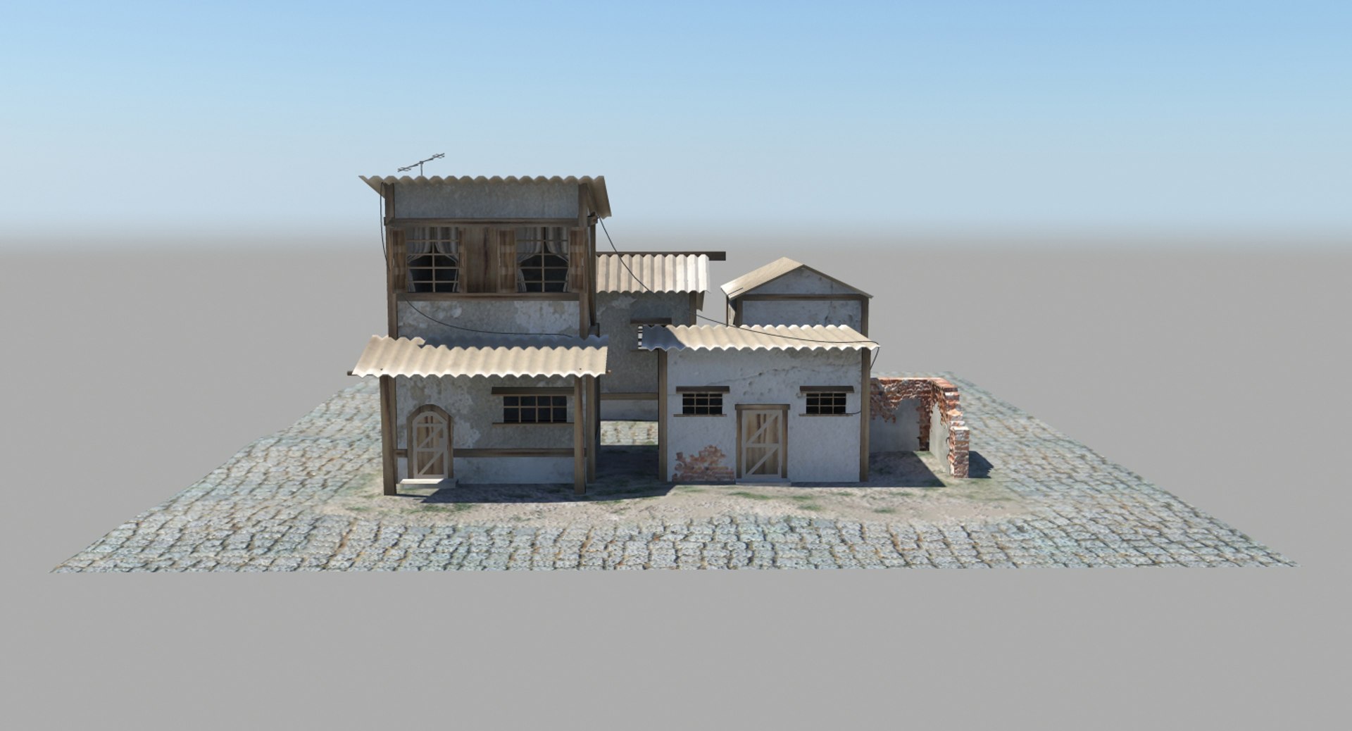 Old Houses 3d Model