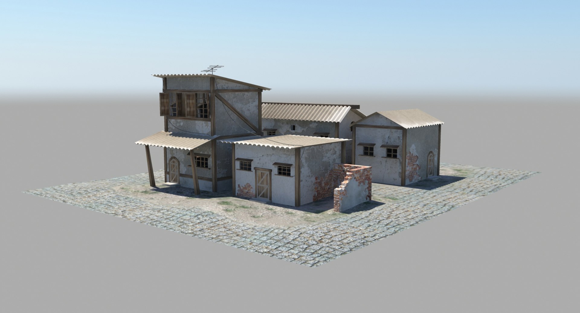 Old Houses 3d Model