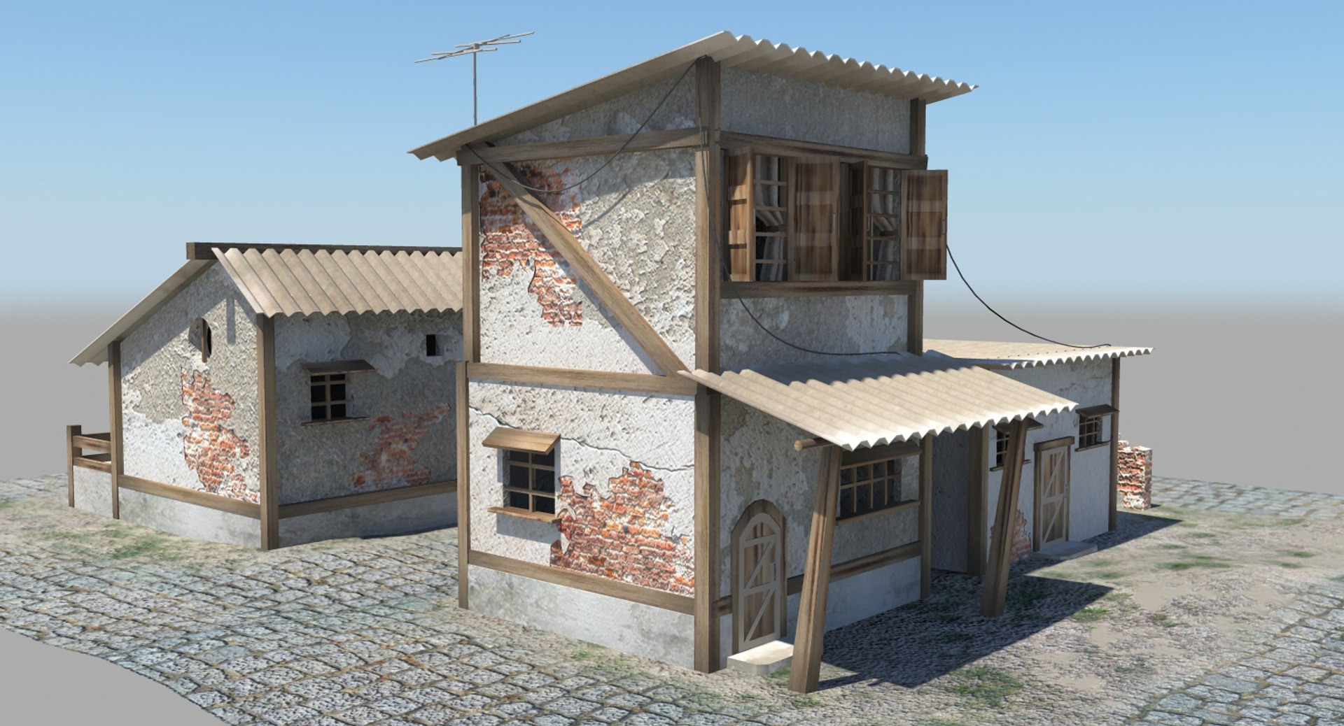 Old Houses 3d Model