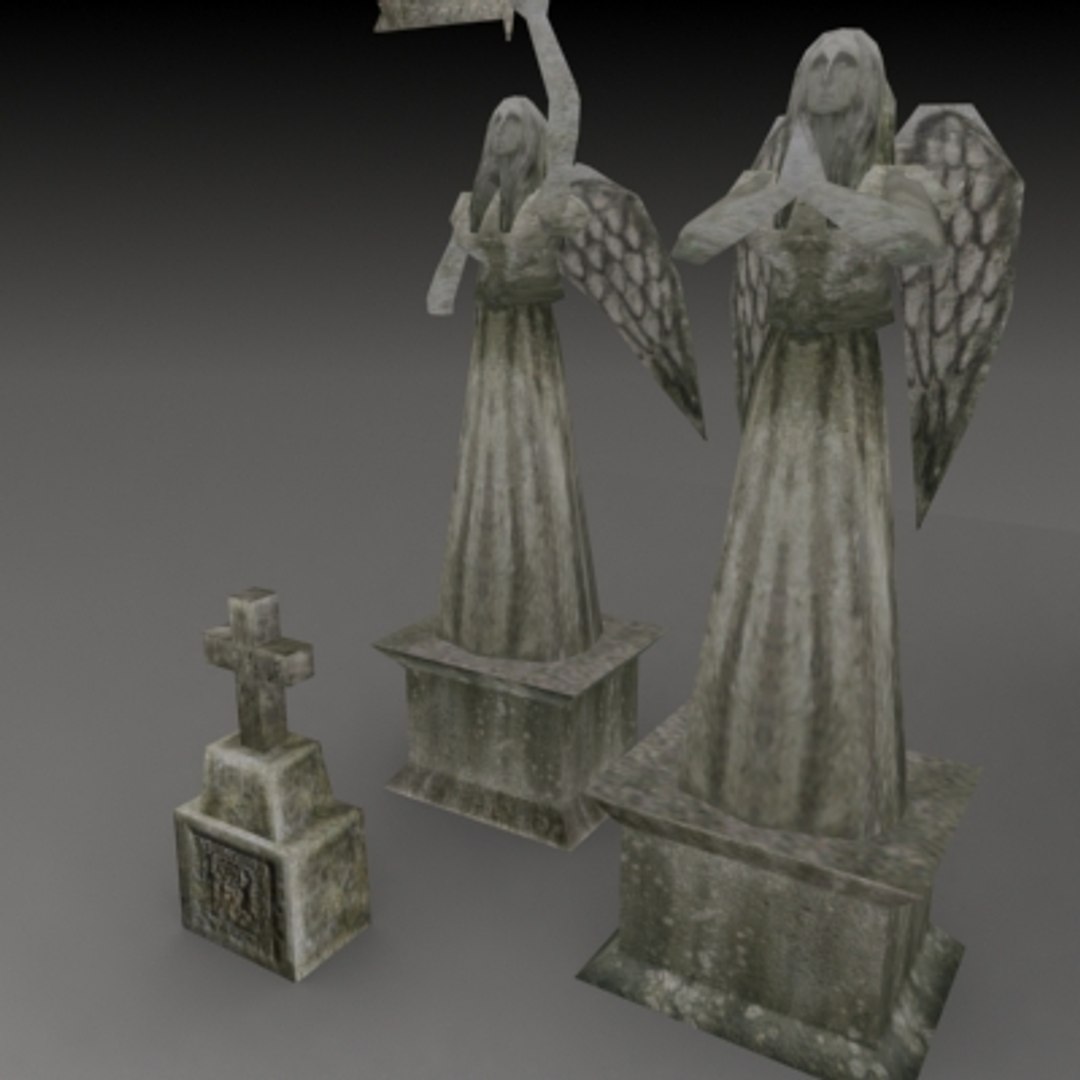 Cemetery Crypts Tombstones Graves 3d Model