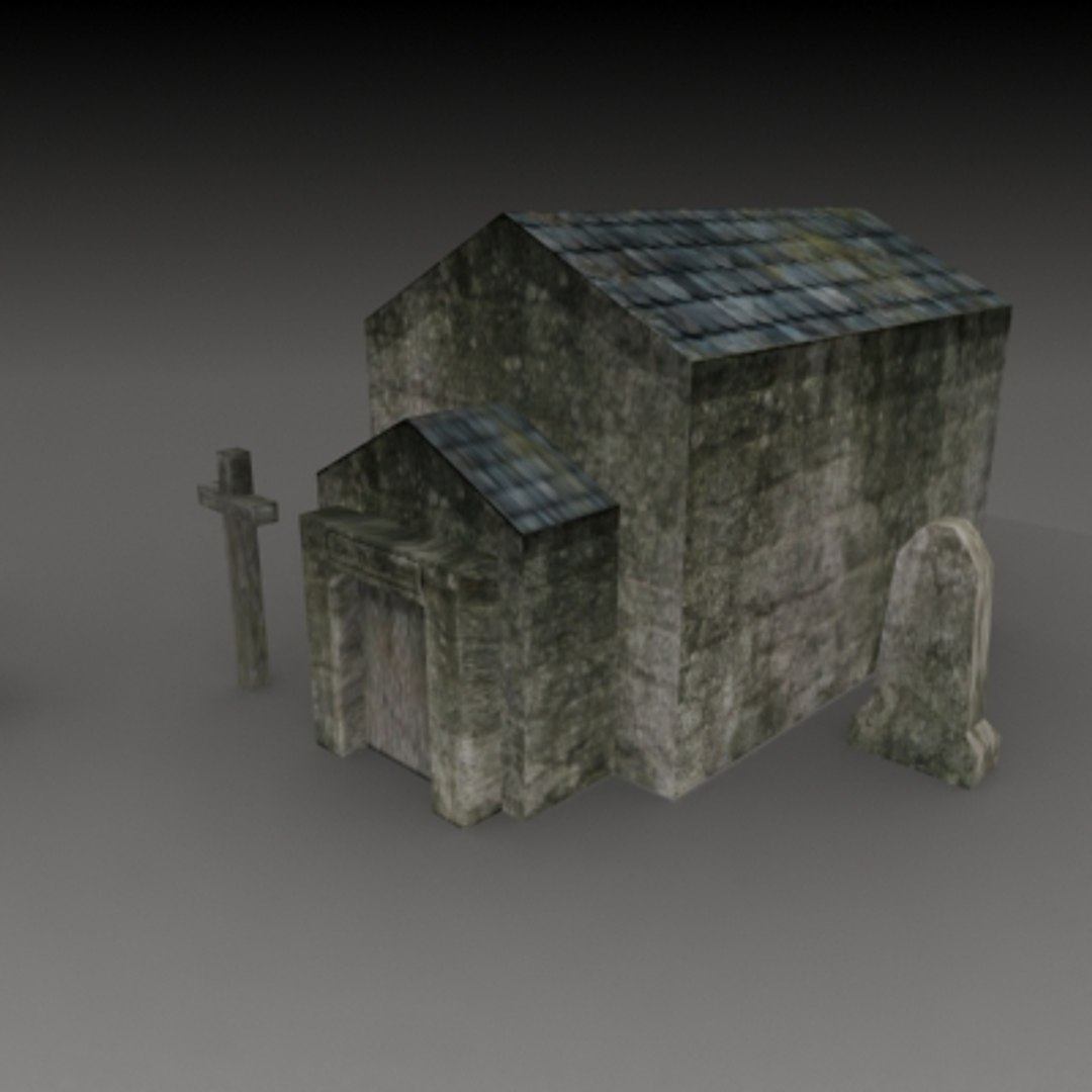 Cemetery Crypts Tombstones Graves 3d Model