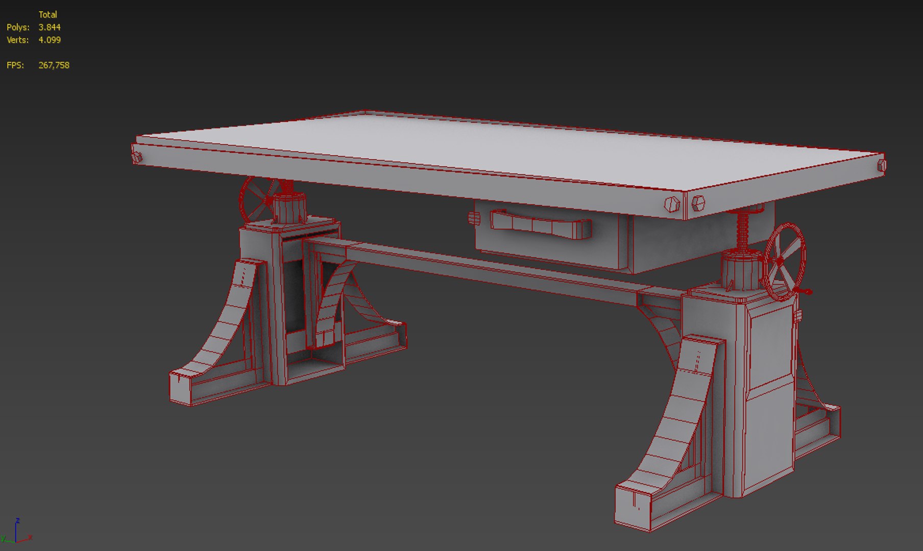 Steampunk Table 3D - TurboSquid 1169010