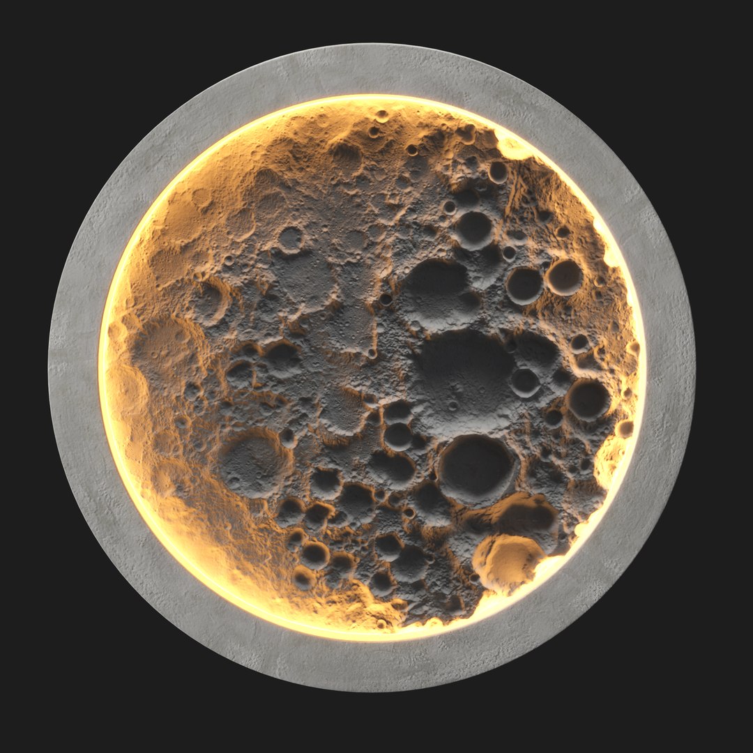 3D Glowing Moon Wall Sculpture - TurboSquid 2192313