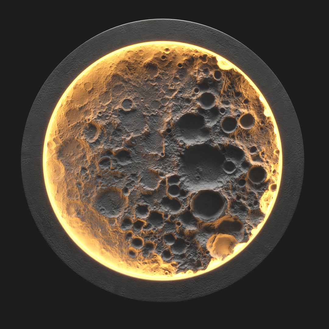 3D Glowing Moon Wall Sculpture - TurboSquid 2192313