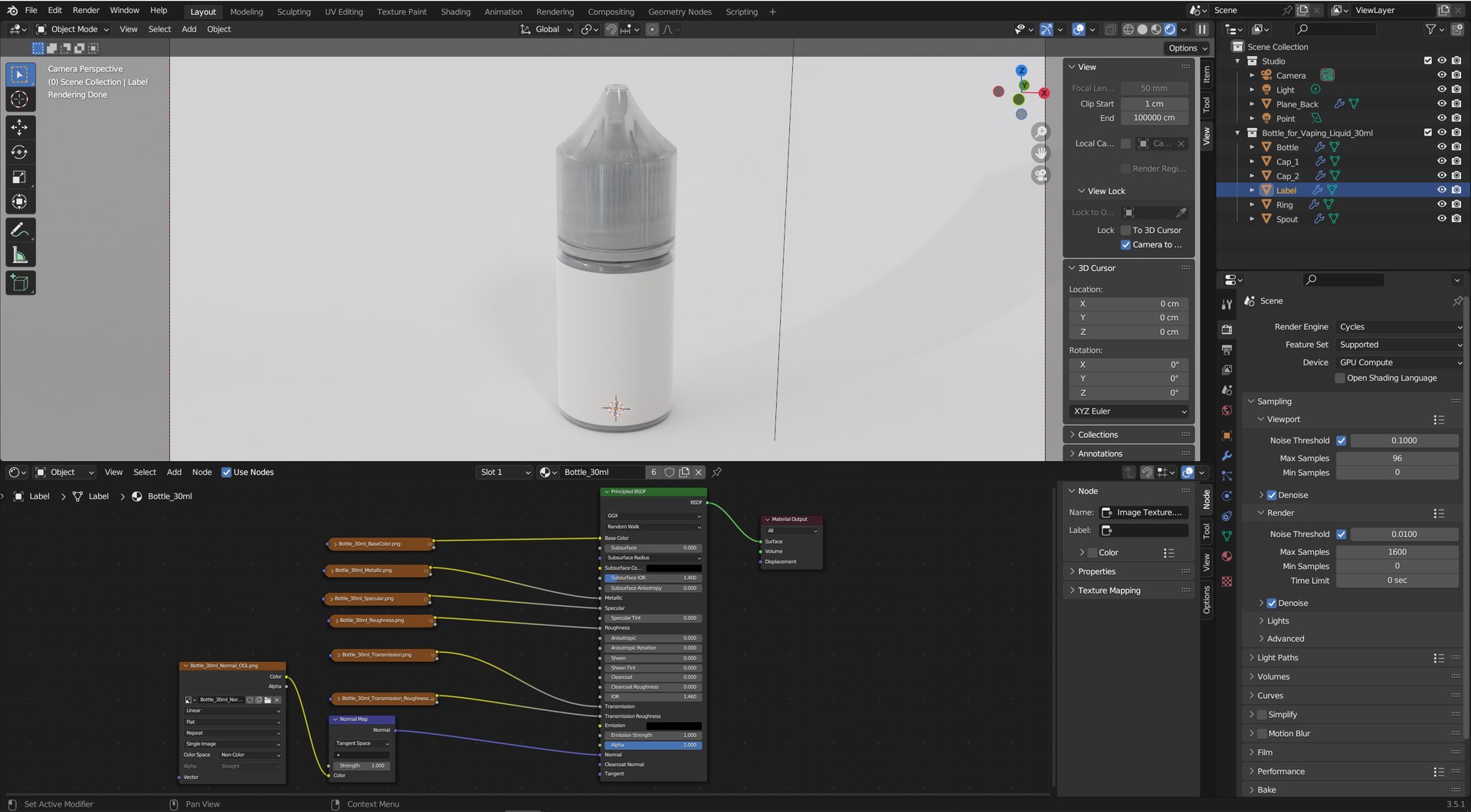 3D Model Bottle For Vaping Liquid 30ml - TurboSquid 2109994