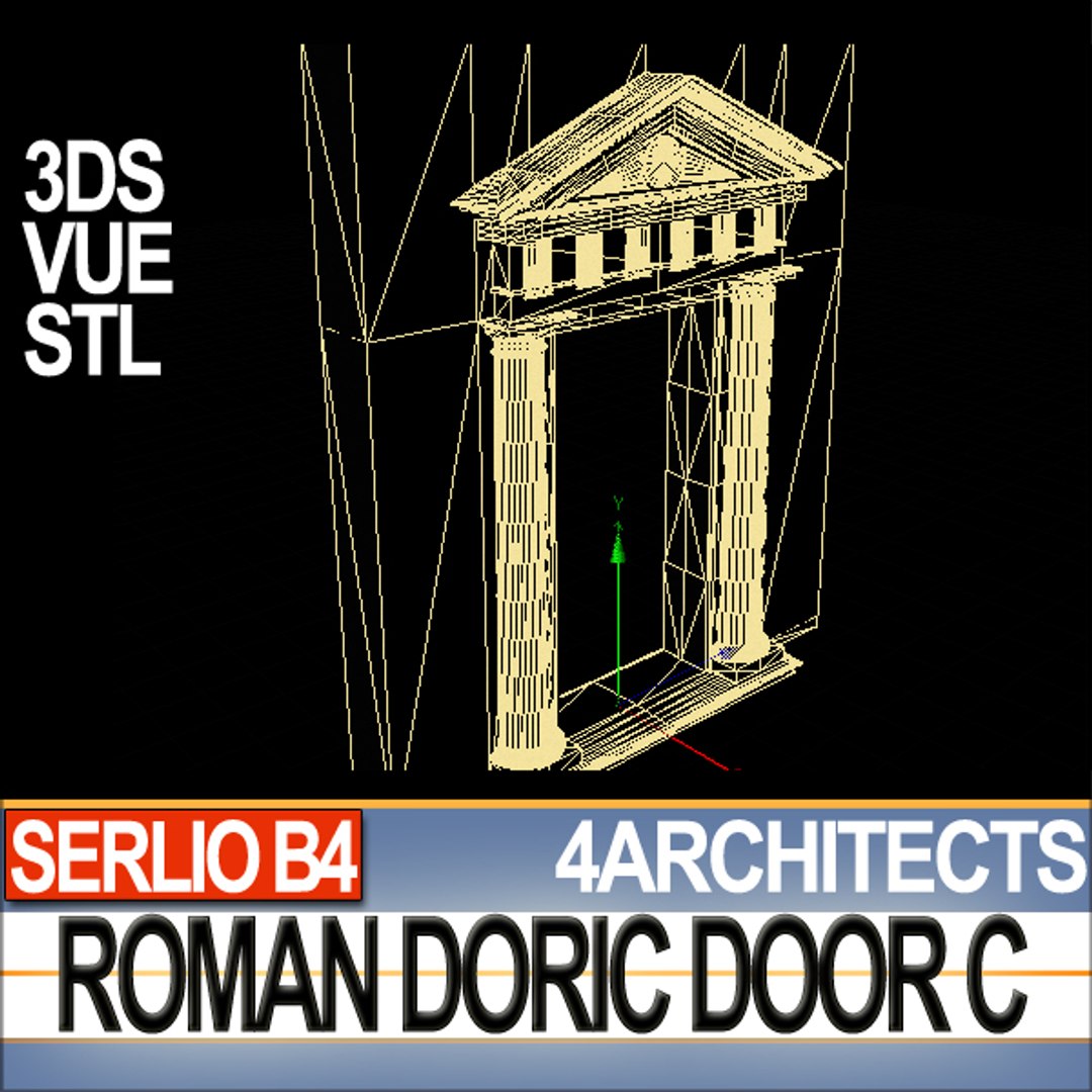 obj roman doric door stl