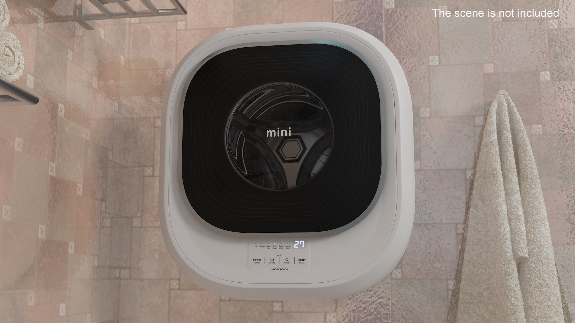 3D Wall Mounted Washing Machine Daewoo model - TurboSquid 1987193