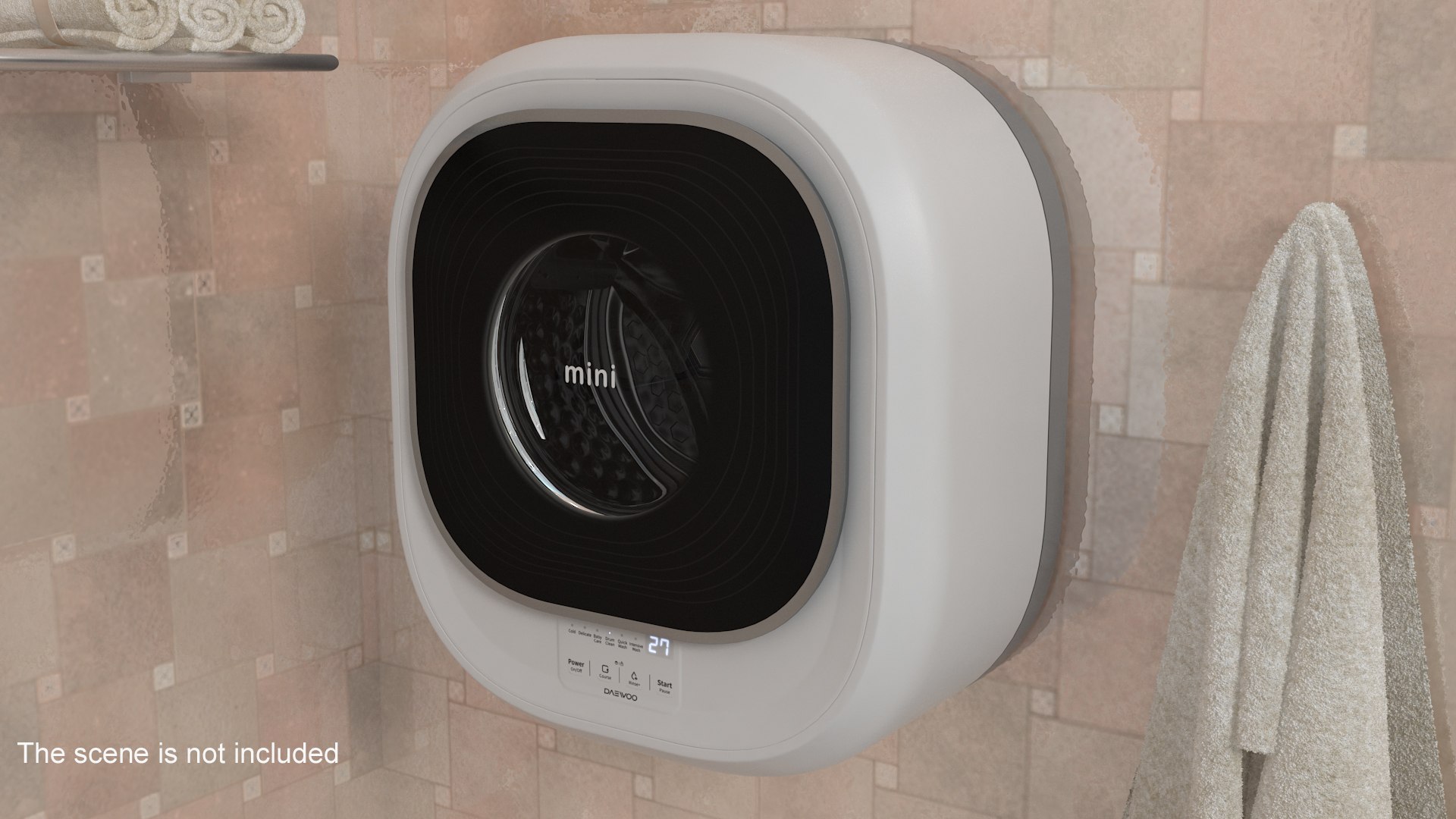 3D Wall Mounted Washing Machine Daewoo model - TurboSquid 1987193