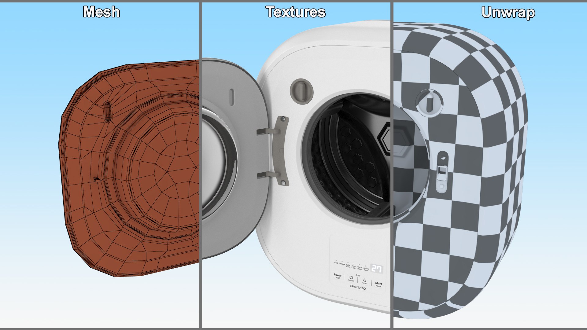 3D Wall Mounted Washing Machine Daewoo model - TurboSquid 1987193