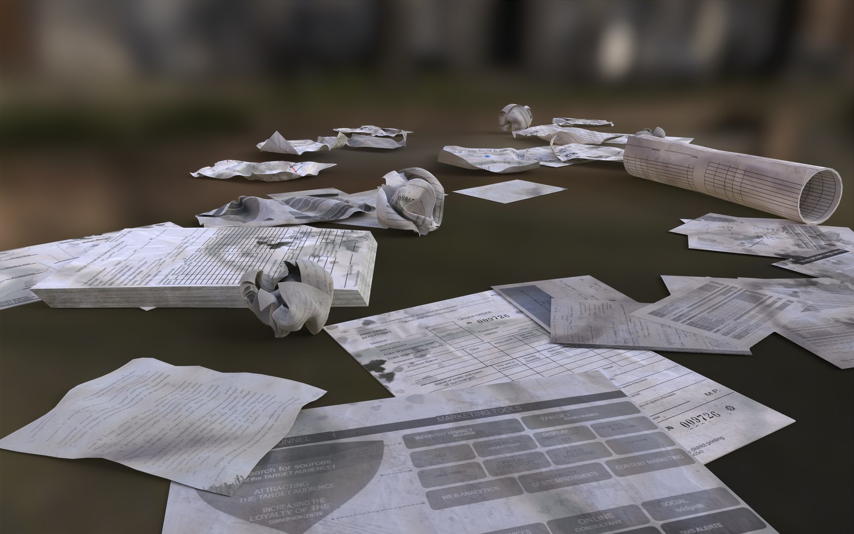 Scattered Paper 3D - TurboSquid 2201114