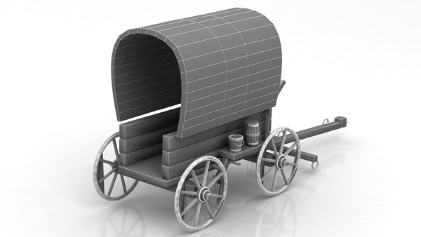 modelo 3d Covered Wagon Old - TurboSquid 1953950