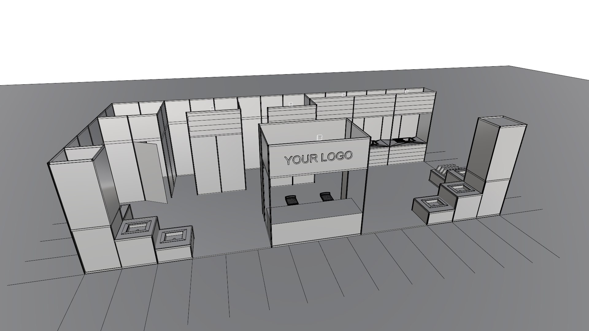 3D Modular Exhibition Stand With Octanorm Profiles - 3D Model Model ...