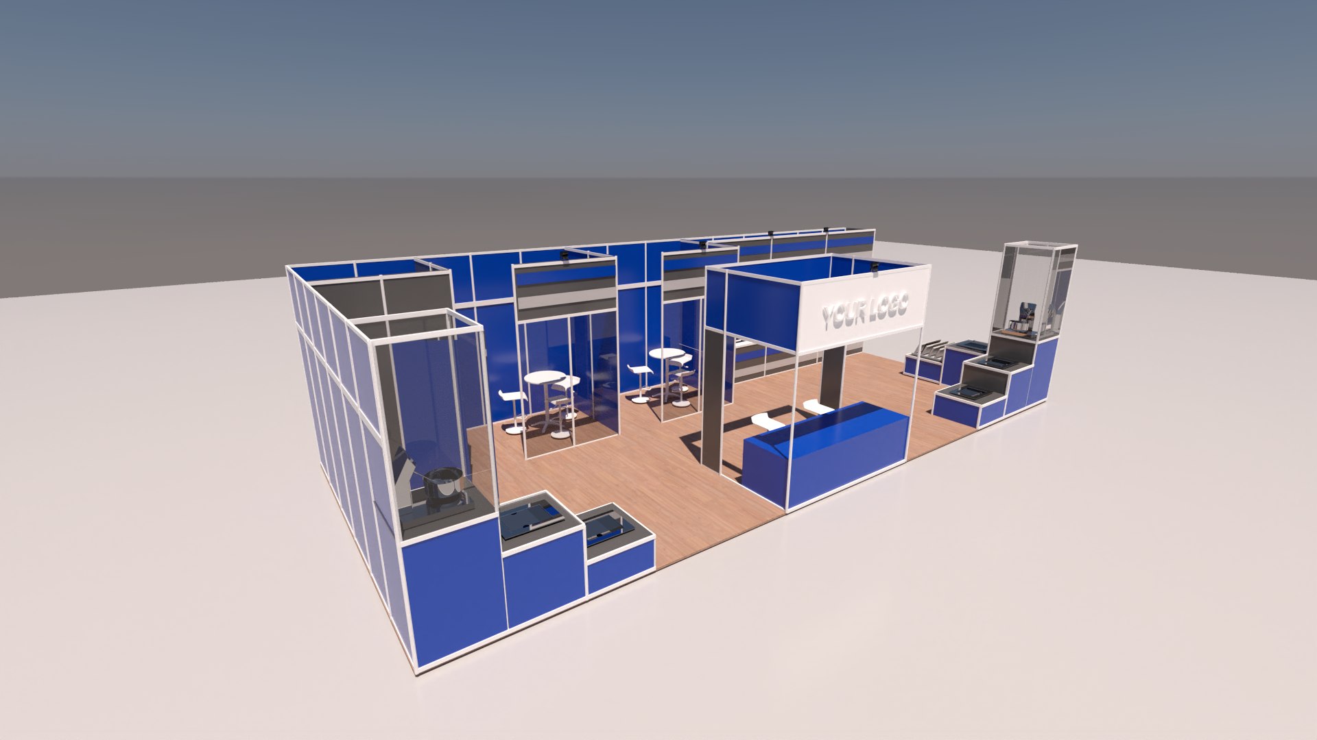 3D Modular Exhibition Stand With Octanorm Profiles - 3D Model Model ...