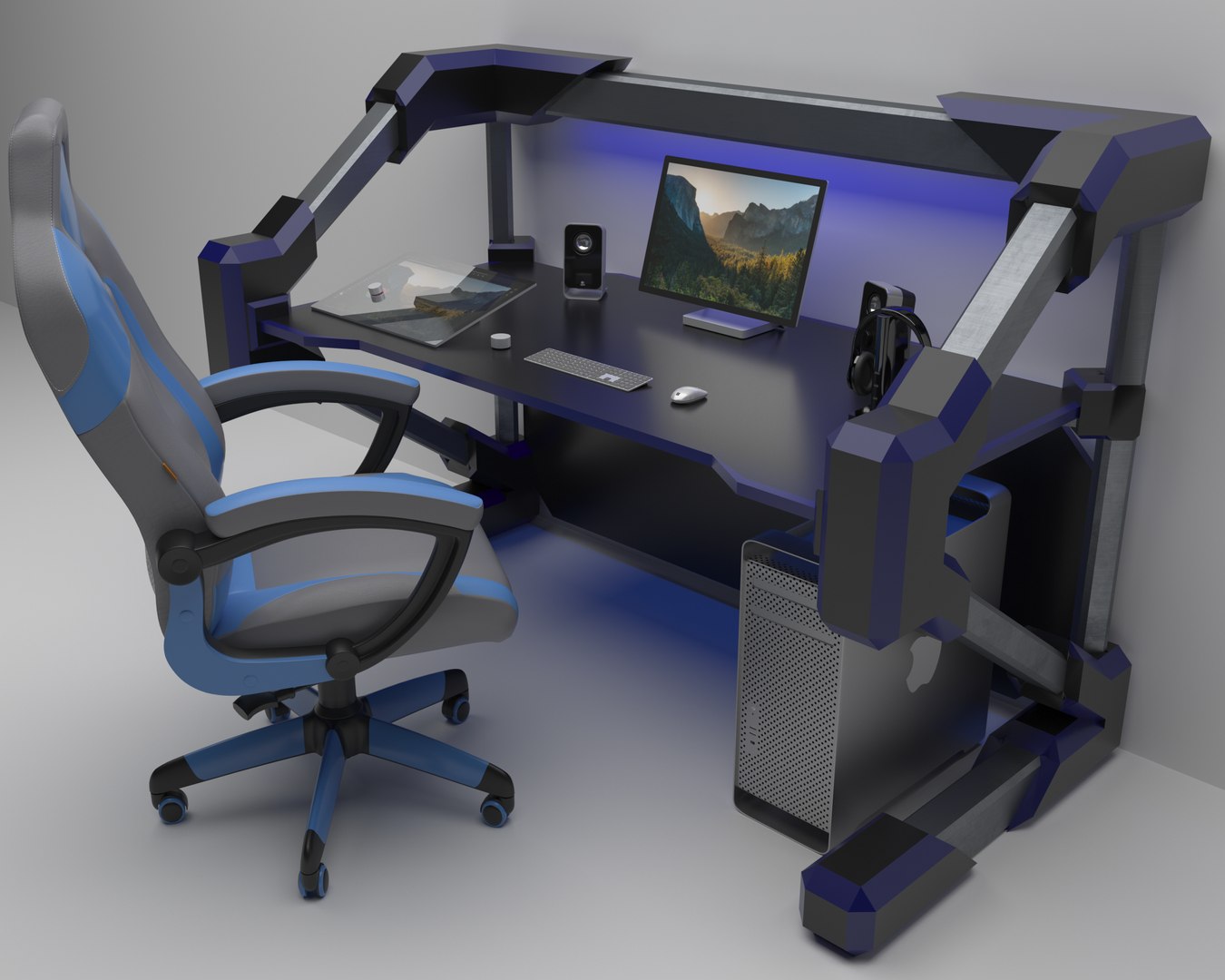 3D F-Gamer Desk - TurboSquid 1850136