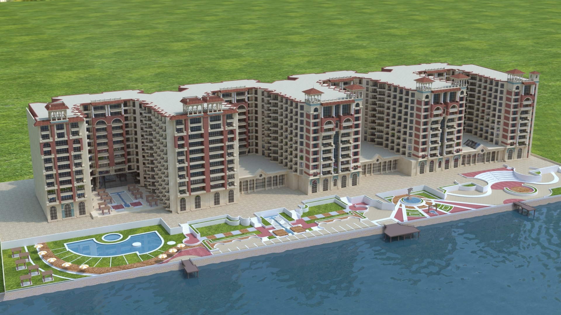 Resort Hotel 3D Model - TurboSquid 2268909