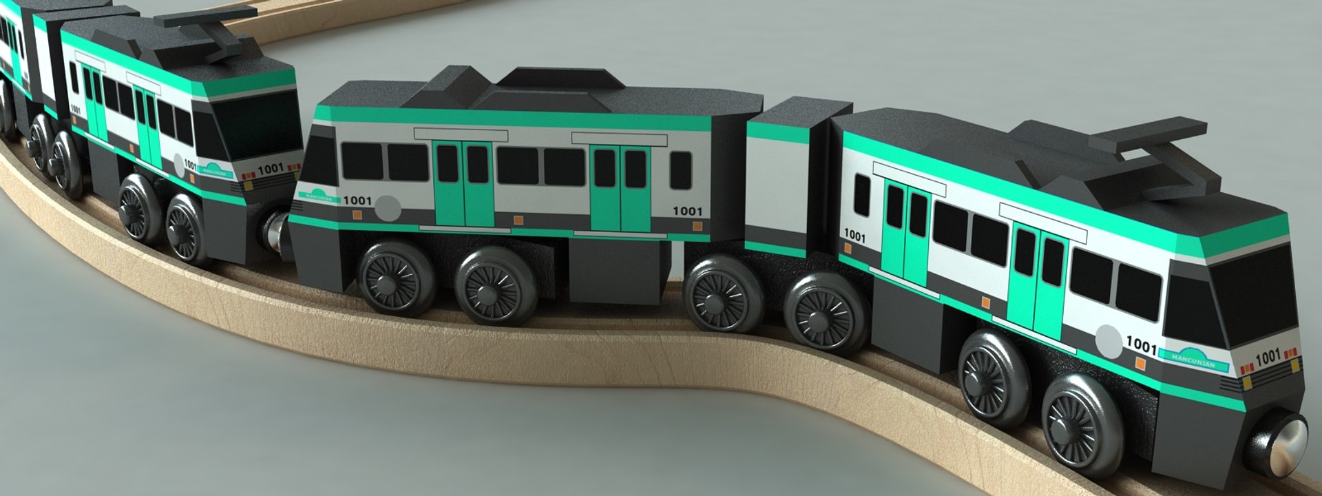 Wooden Railway Toy Metrolink 3d Model