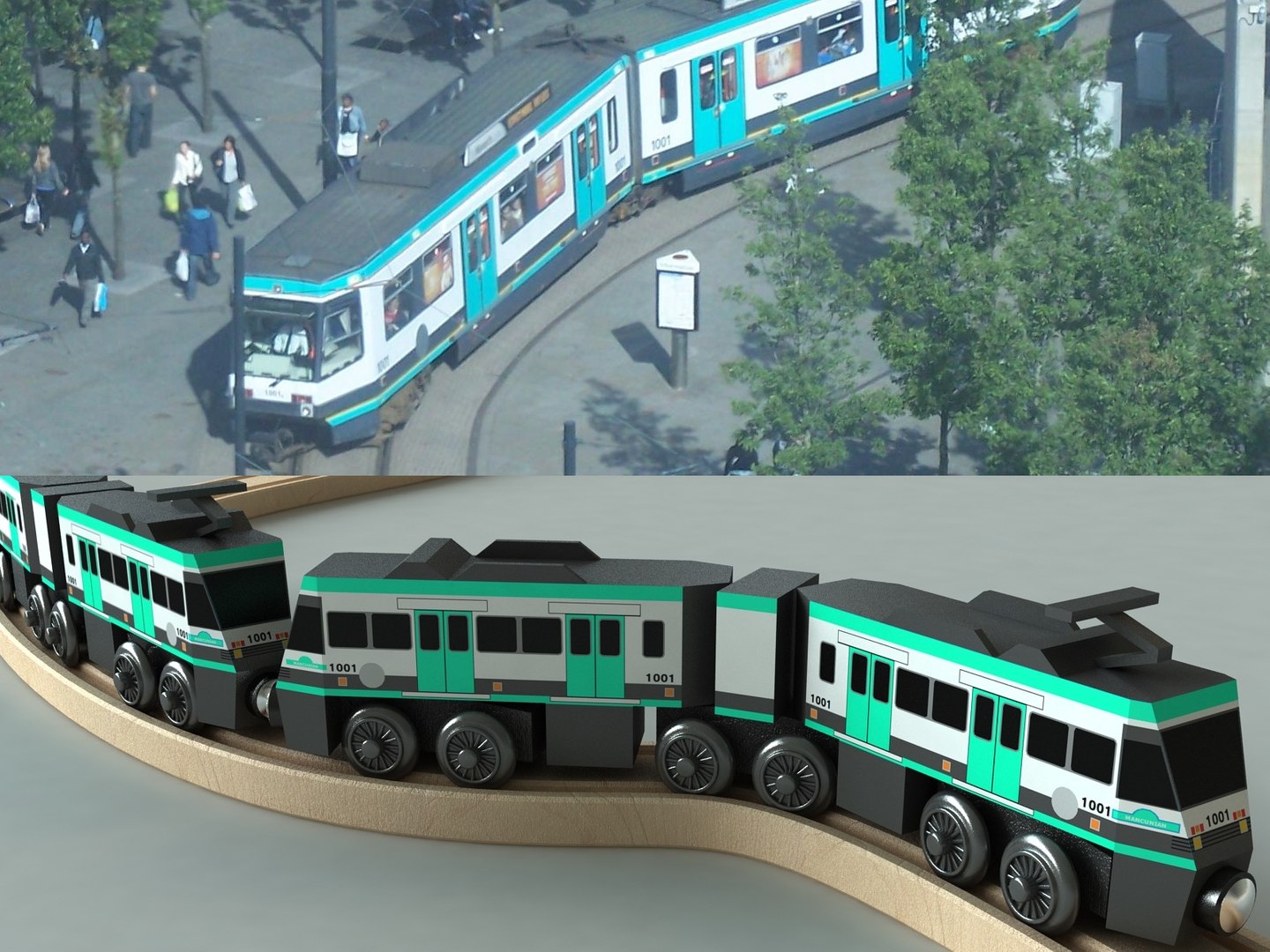 Wooden Railway Toy Metrolink 3d Model