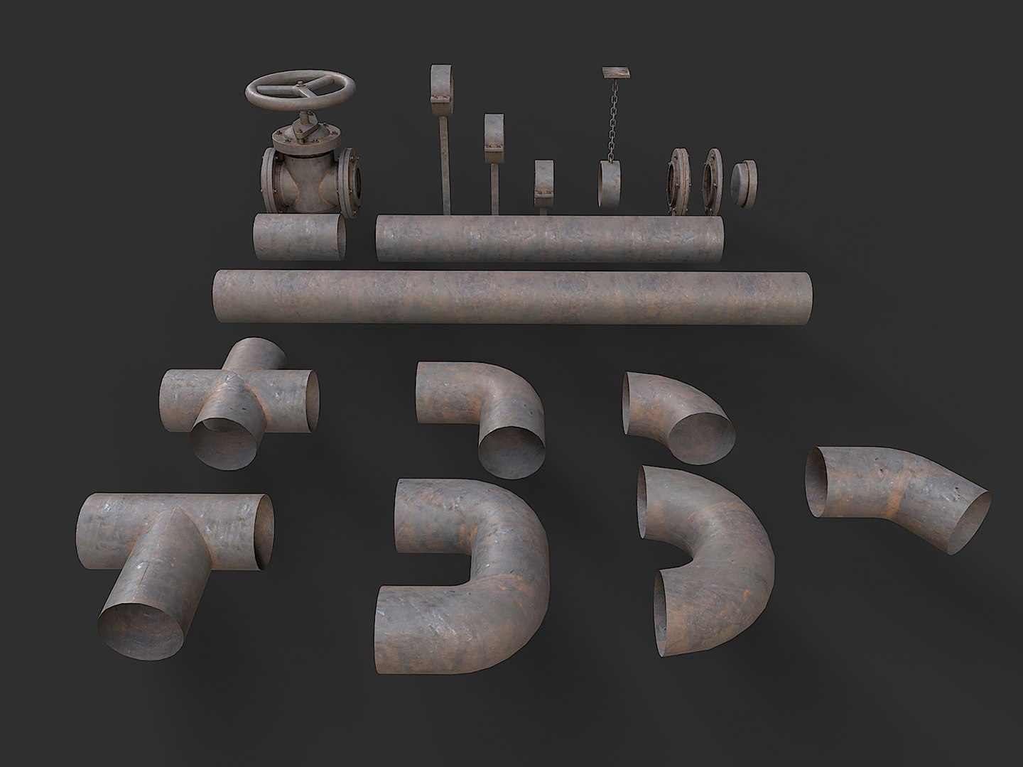 Modular Industrial Pipe System 3D - TurboSquid 2433003