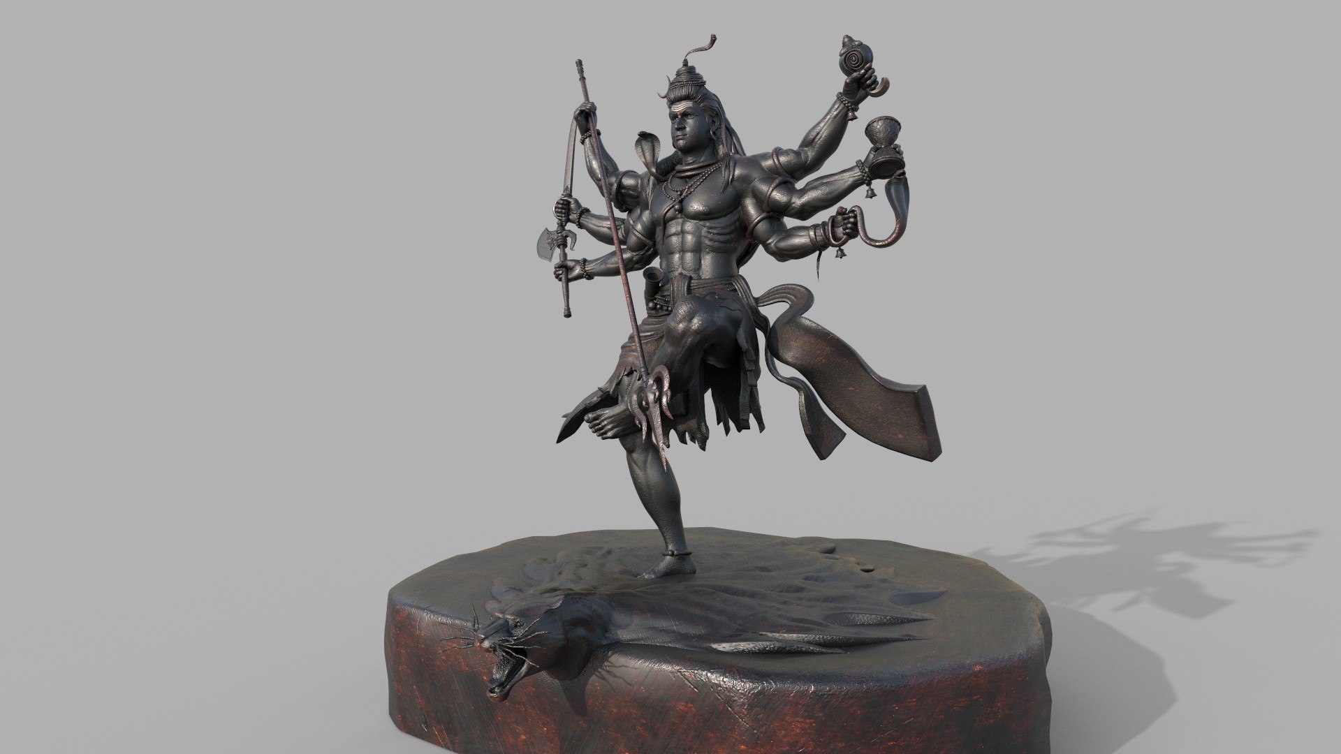 3D Model Lord Shiva Statue - TurboSquid 2294373