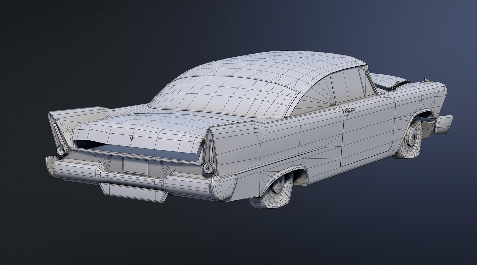 3D low-poly rusty muscle car - TurboSquid 1336791