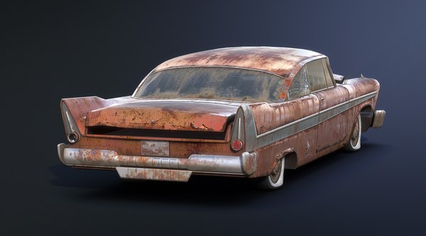3D low-poly rusty muscle car - TurboSquid 1336791