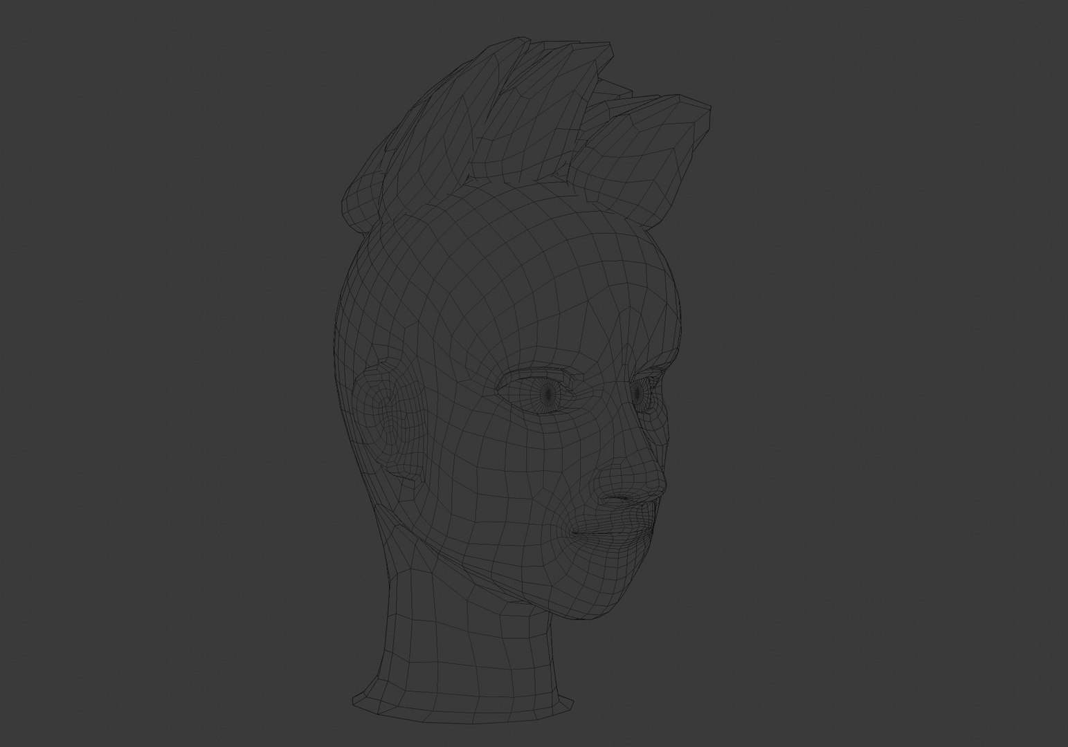 Cartoon Punk Hairstyle 3D Model - TurboSquid 1931844