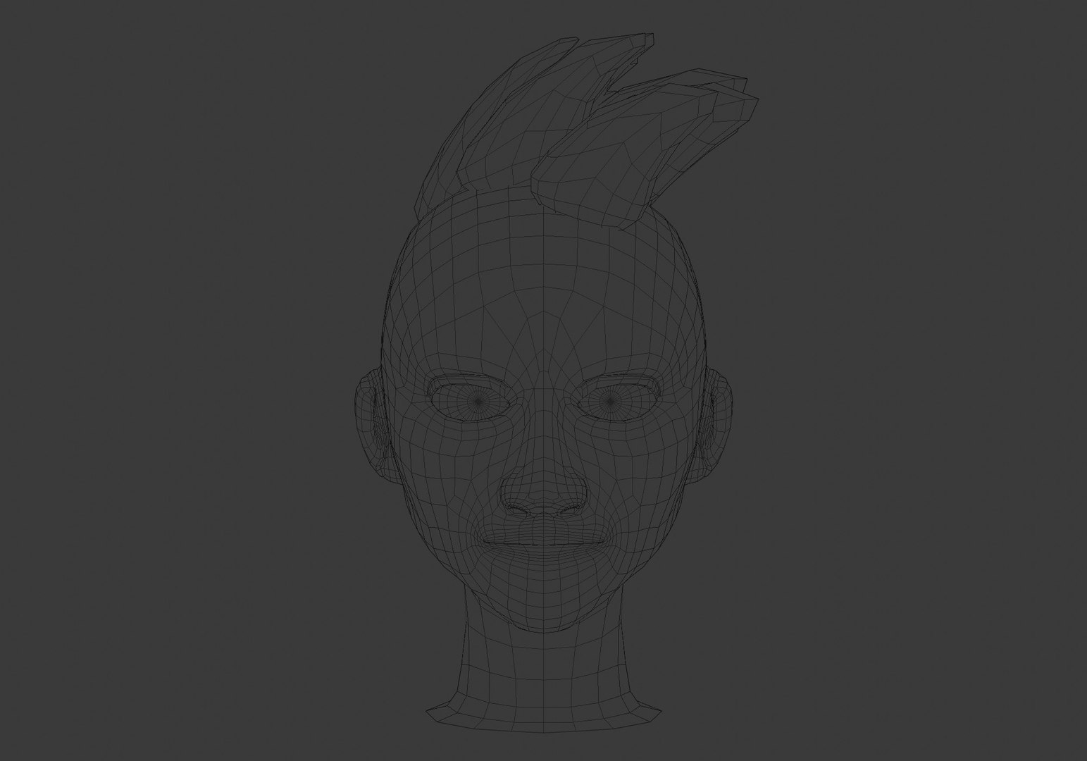 Cartoon Punk Hairstyle 3D Model - TurboSquid 1931844