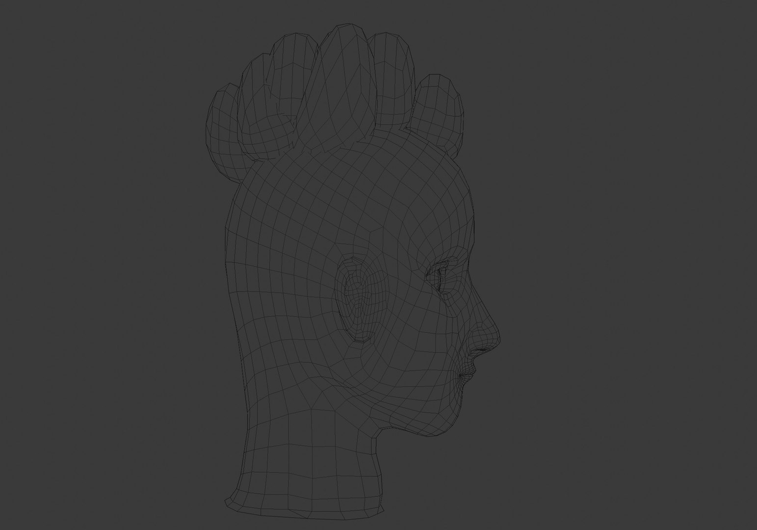 Cartoon Punk Hairstyle 3D Model - TurboSquid 1931844