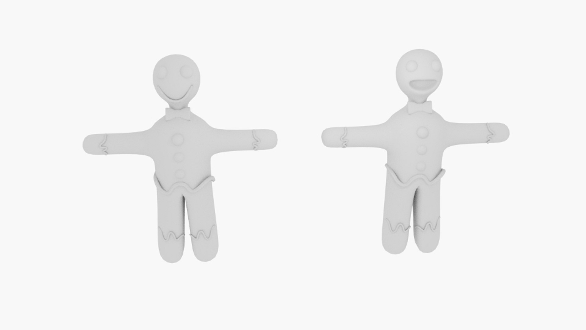 3d Obj Gingerbread Character