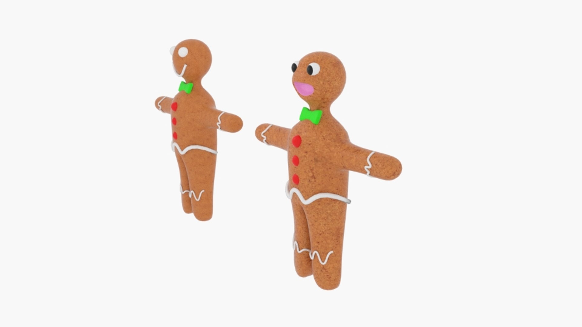 3d Obj Gingerbread Character