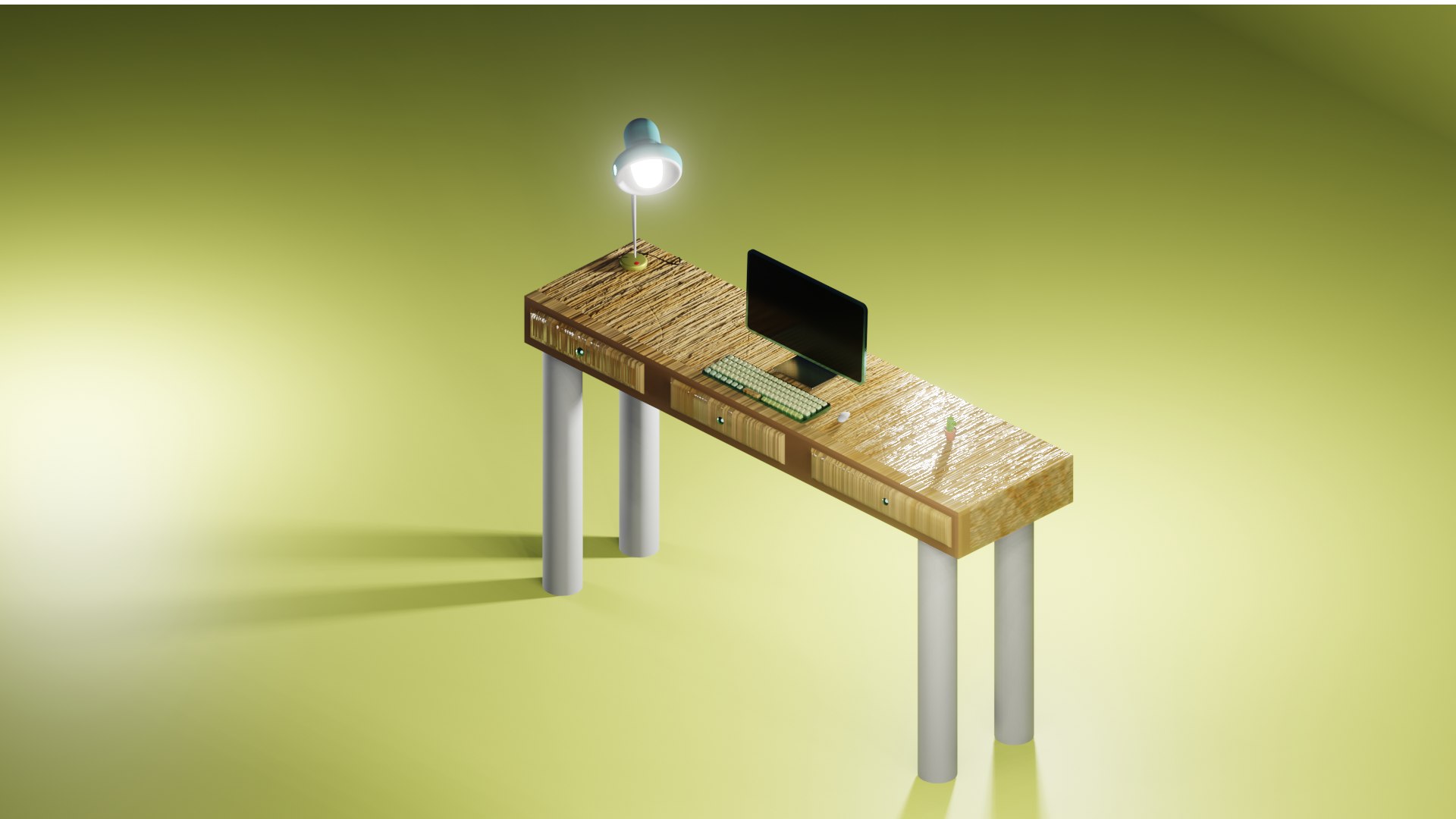 Low Poly Study Table Model - TurboSquid 2230850