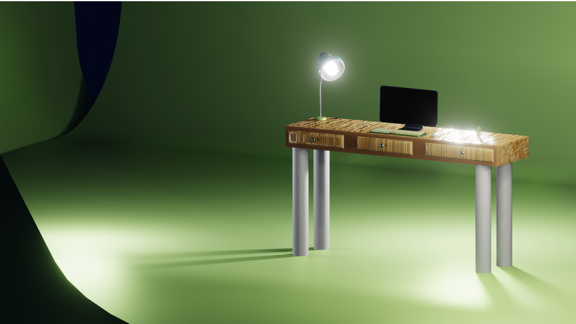 Low Poly Study Table Model - TurboSquid 2230850