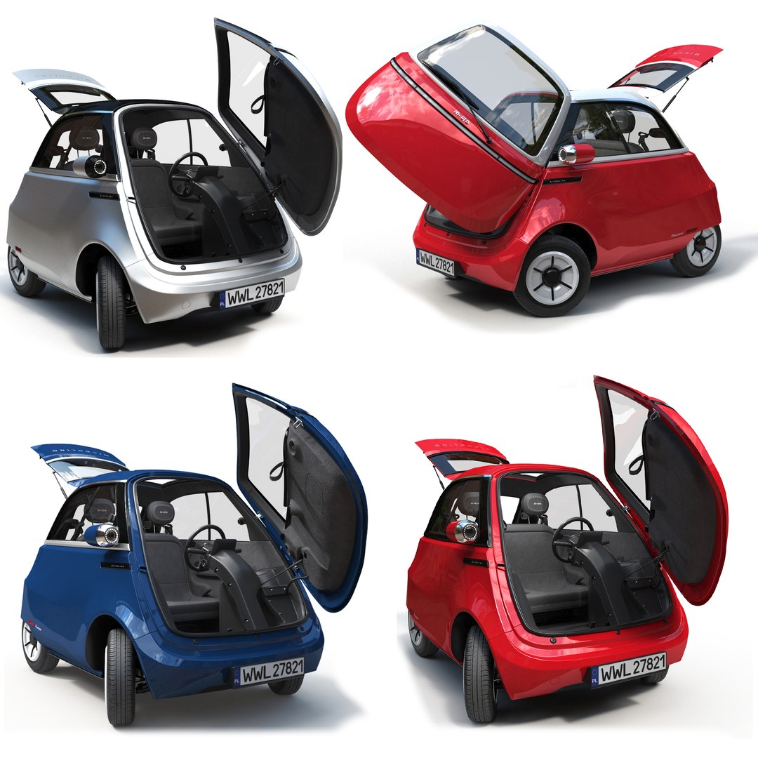Microlino M-ERO EV City Car 4 Color Options 3D Model - TurboSquid 2302620
