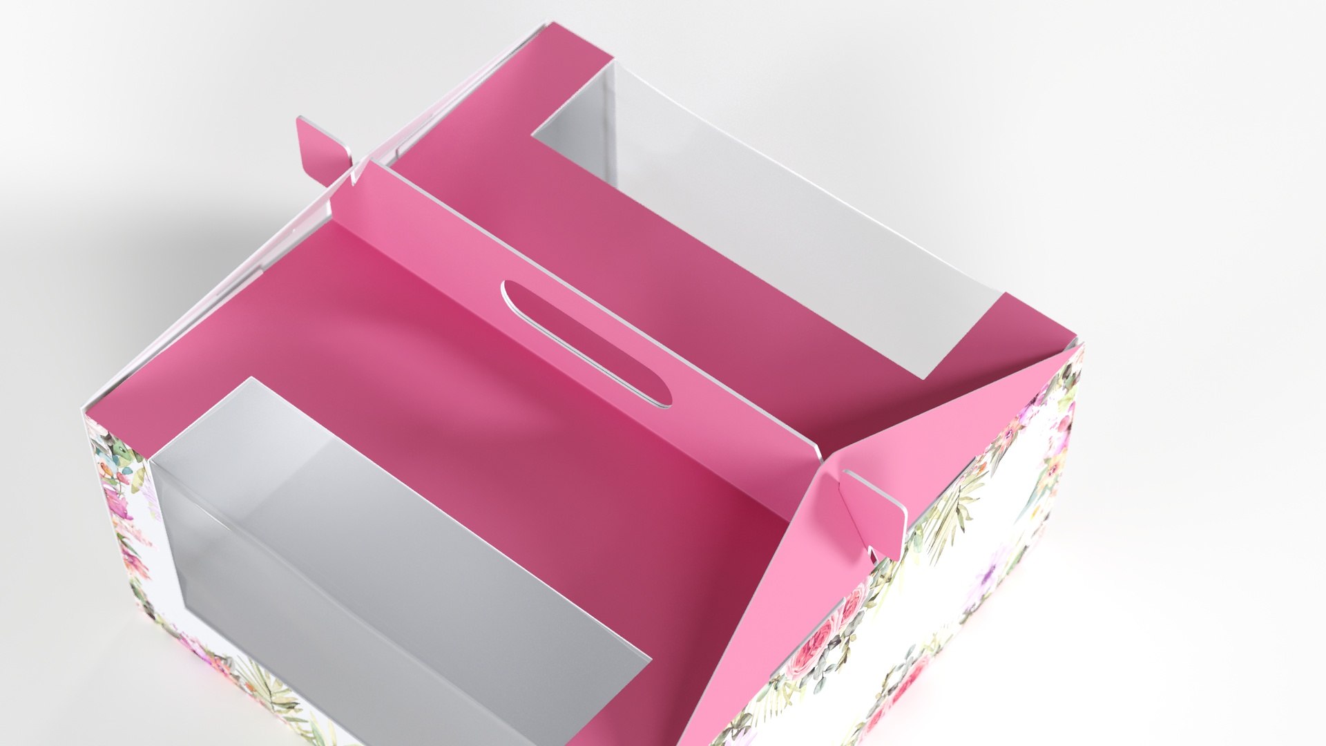 3D W Packaging Cake Box Pink With Window - TurboSquid 1942175