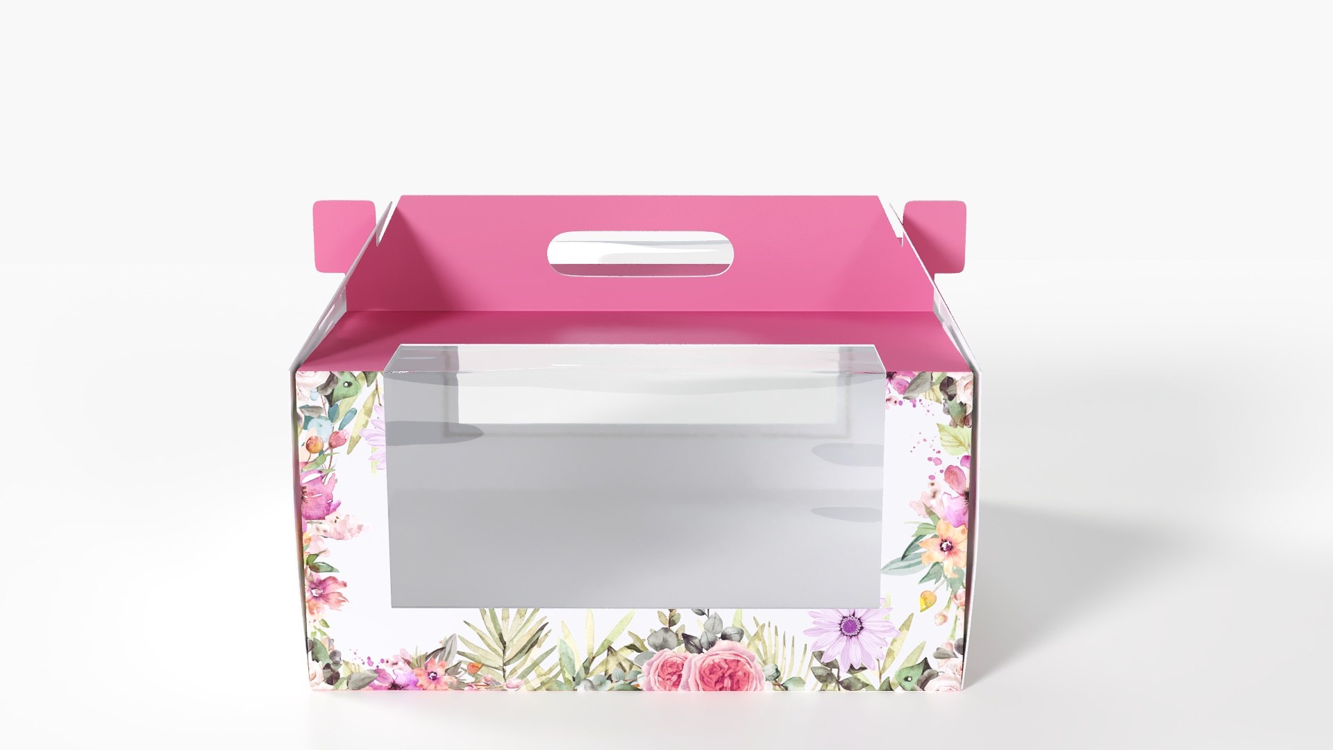 3D W Packaging Cake Box Pink With Window - TurboSquid 1942175