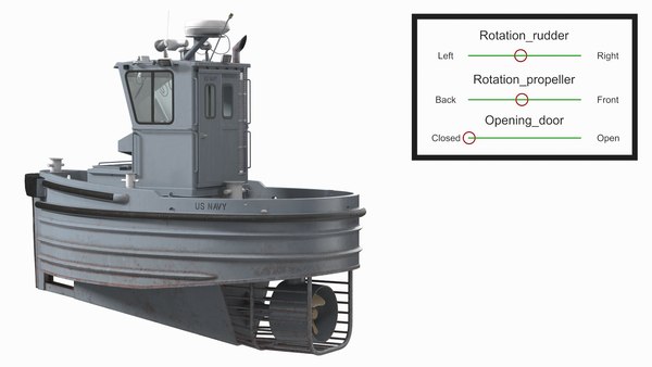 modelo 3d Barco Boomin Beaver de la Marina de los EE. UU. Aparejado ...