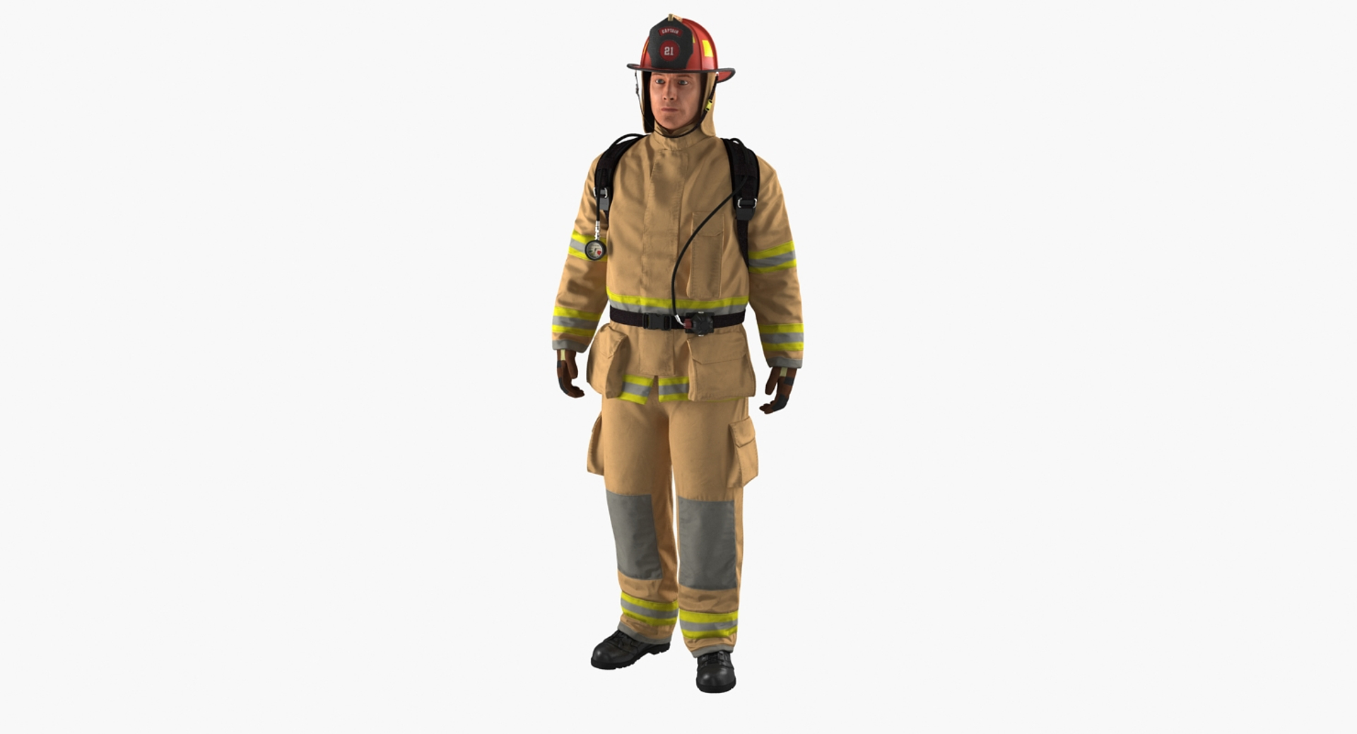 3D Model Firefighter Standing Pose - TurboSquid 1156699