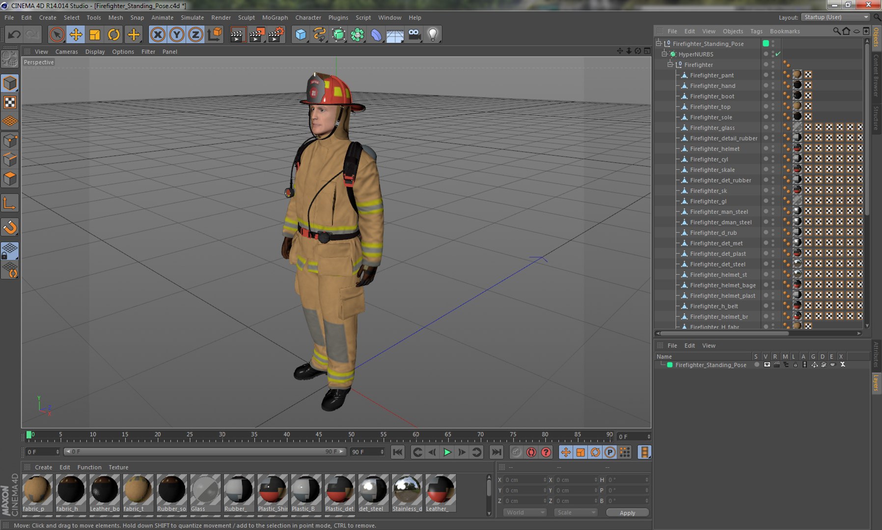 3D model firefighter standing pose - TurboSquid 1156699