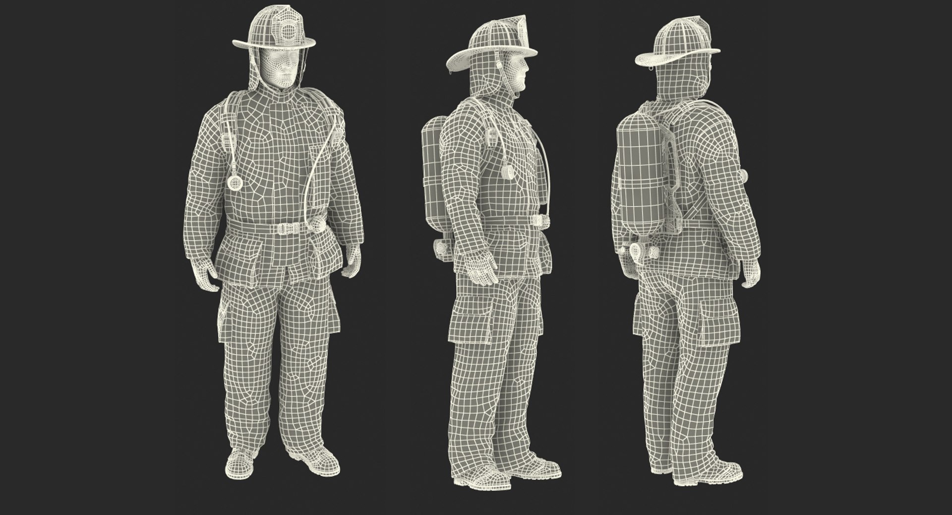 3D model firefighter standing pose - TurboSquid 1156699
