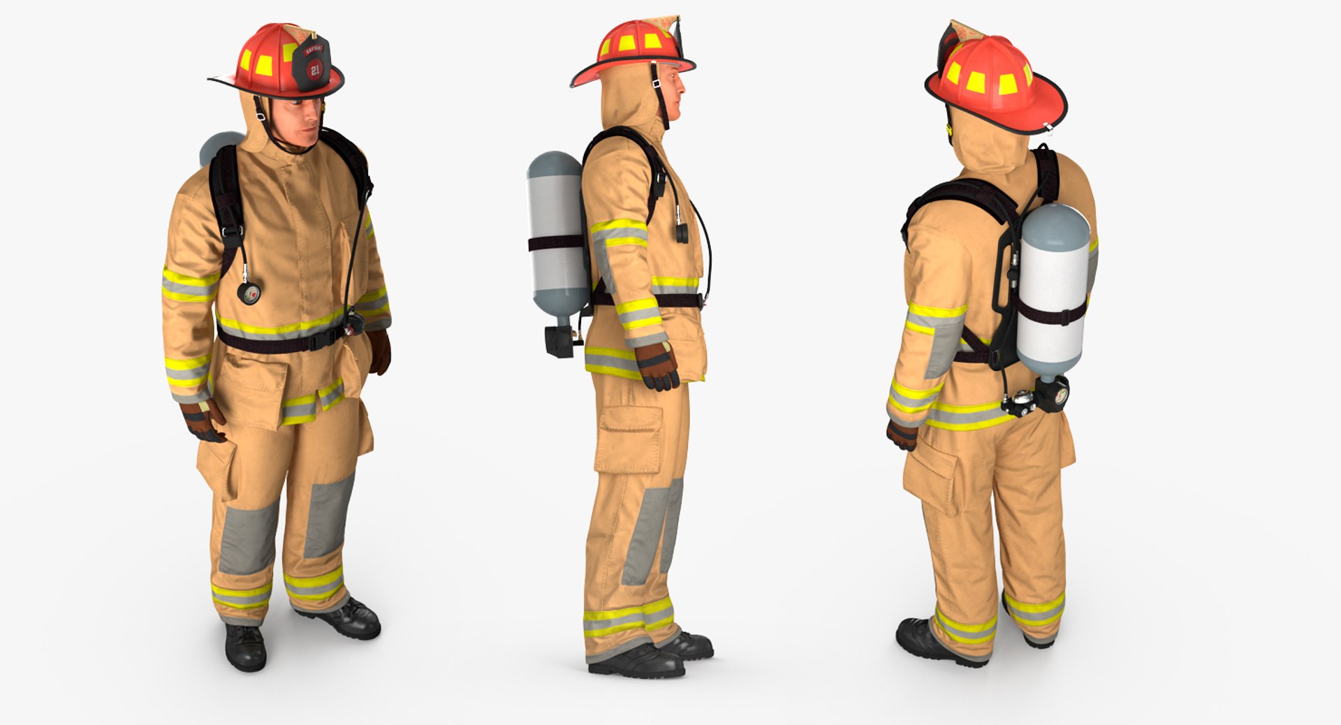 3D Model Firefighter Standing Pose - TurboSquid 1156699