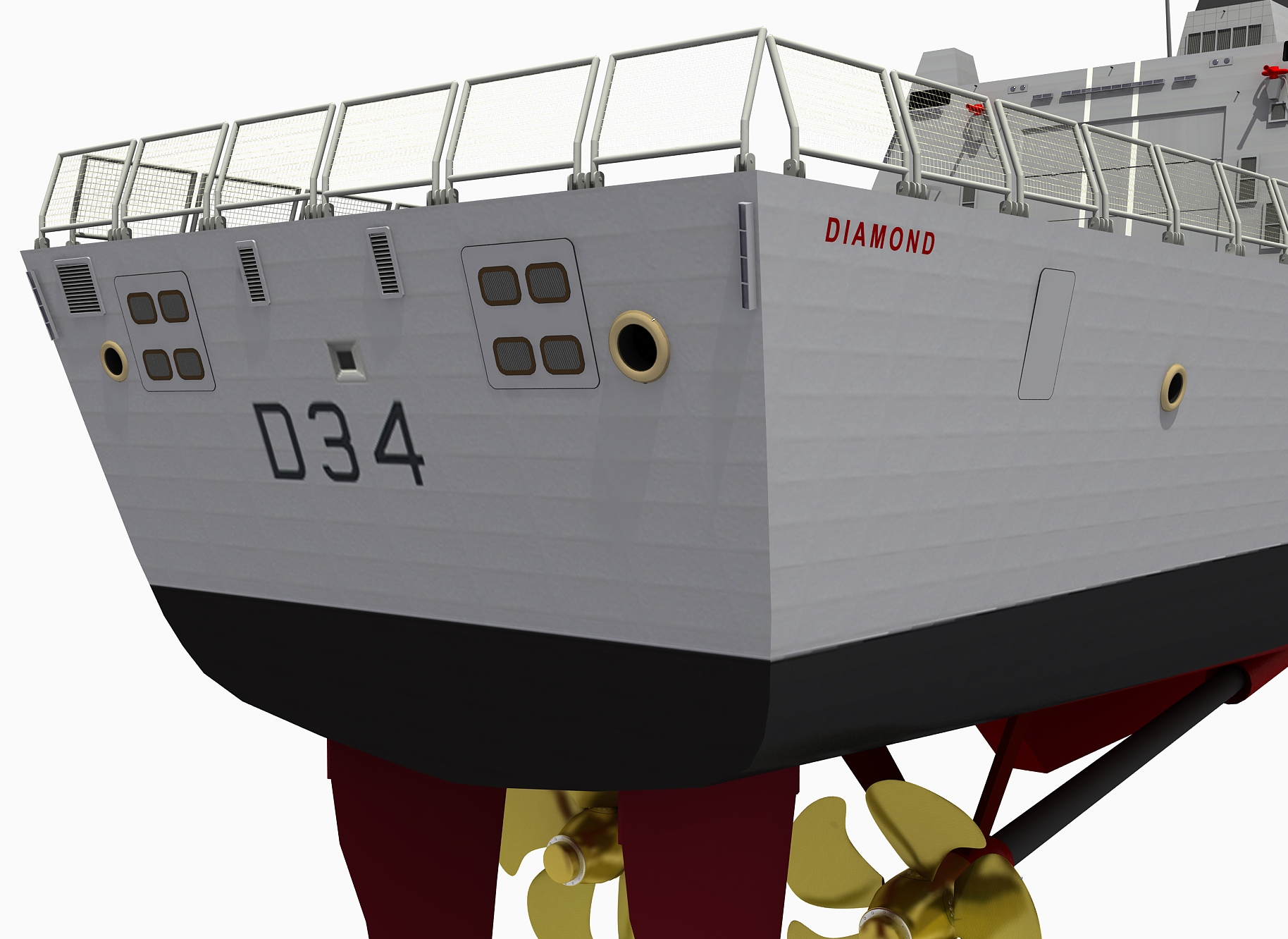 Uk hms diamond 3D model - TurboSquid 1413026