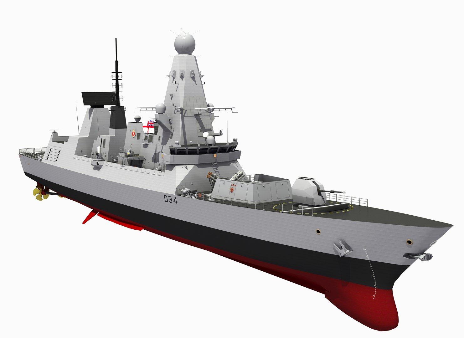 Uk Hms Diamond 3D Model - TurboSquid 1413026