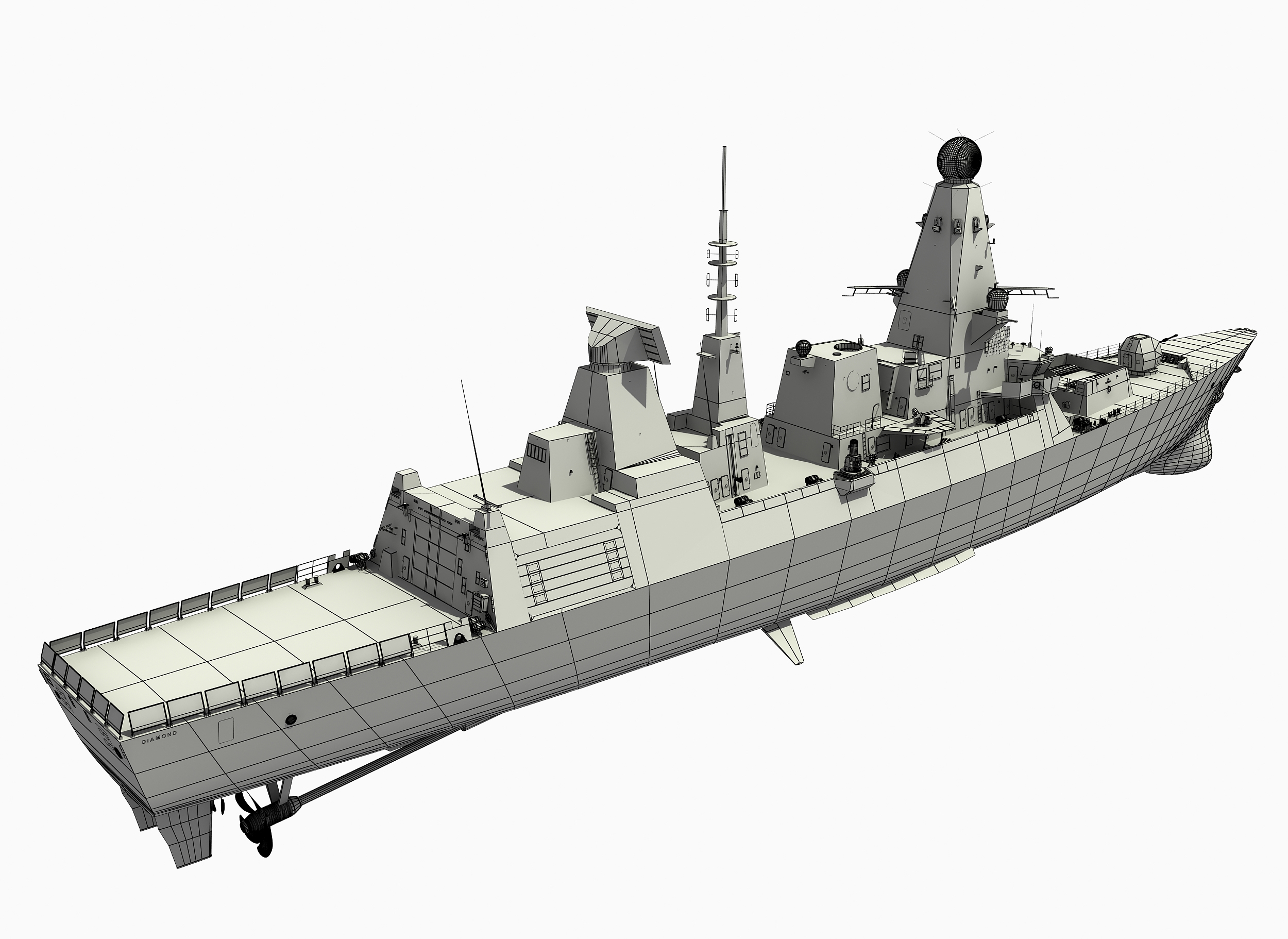 Uk hms diamond 3D model - TurboSquid 1413026